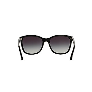 Emporio Armani Women's EA4060F Low Bridge Fit Square Sunglasses, Shiny Black/Gradient Grey, 56 mm