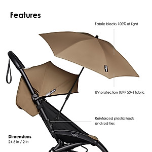 BABYZEN YOYO Parasol, Toffee - UPF 50+ Protection - Compatible with The 0+ Newborn Pack, Bassinet, Car Seat & 6+ Color Pack