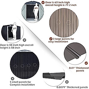 U-MAX 6 x 6FT Outdoor Storage Shed, Lockable Bike Shed,Garden Shed &Tool Shed for Backyard, Patio, Lawn