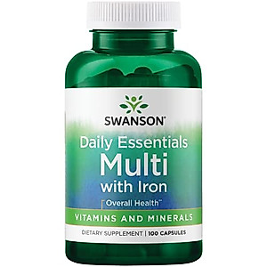 Swanson Multi and Mineral Daily Men's Women's Multivitamin Multimineral Health Supplement 100 Capsules (Caps)