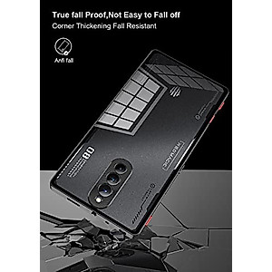 QUIETIP Case Compatible with Red Magic 8 Pro / 8S Pro with Screen Protector,Metal Frame + Clear Tempered Glass Back Cover with Shockproof Camera Protection,Black