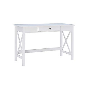 Linon Dalton Wood Laptop Desk in Antique White