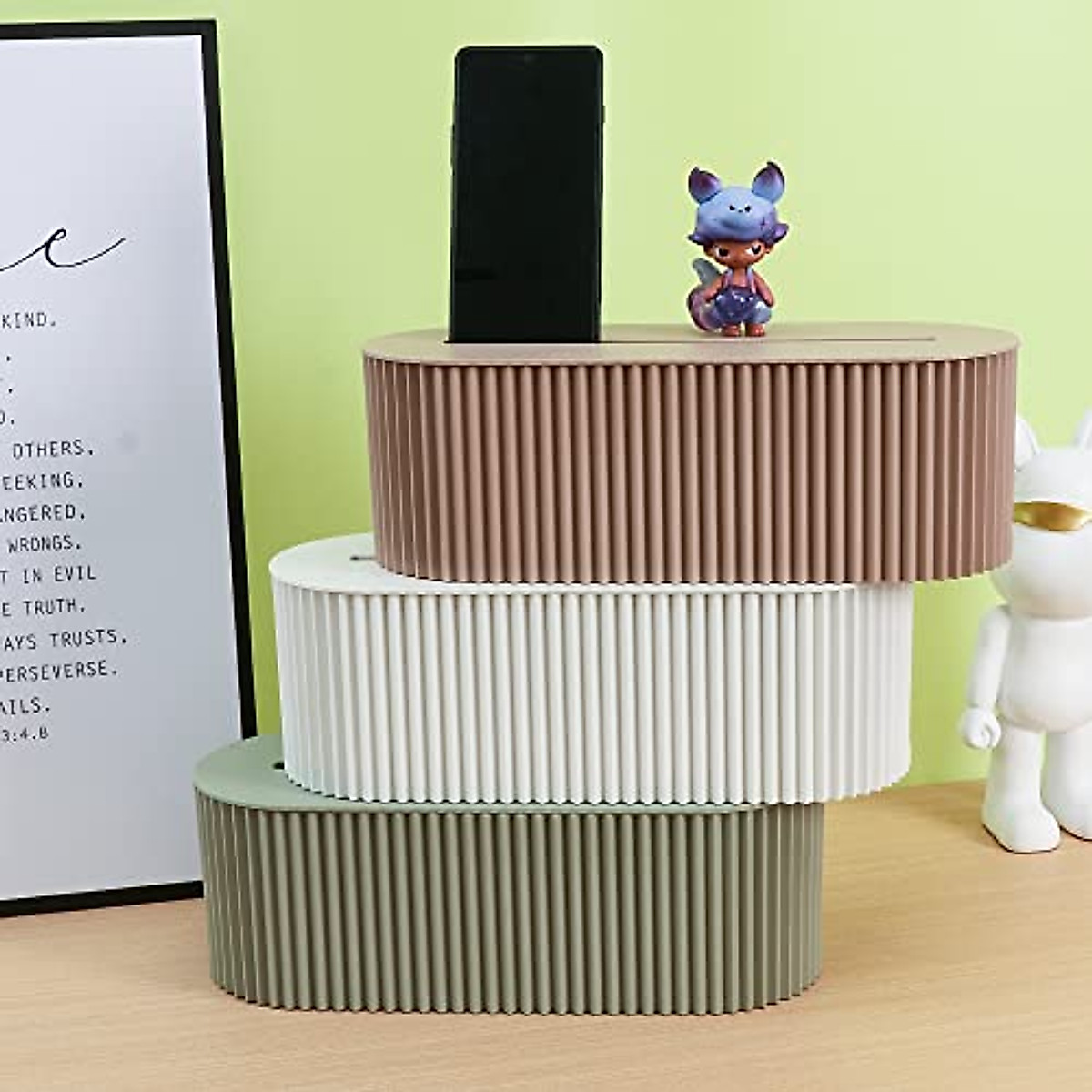 Cable Management Box Large by Desk York - Cord Organizer Box to Hide Power Strips - Surge Protector Cable Organizer Box for Home and Office - Cord Hider and Management Brown Box with Wire Organizer