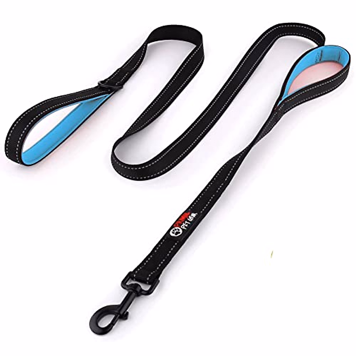 Primal Pet Gear Dog Leash 6ft Long,Traffic Padded Two Handle,Heavy Duty,Reflective Double Handles Lead for Control Safety Training,Leashes for Large Dogs or Medium Dogs,Dual Handles Leads(Black)