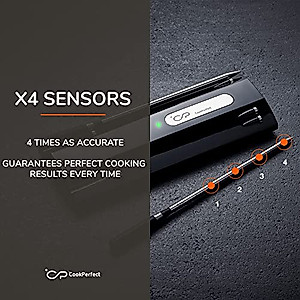 CookPerfect Pro | Unlimited Range | WiFi & Bluetooth Meat Thermometer | Wireless Meat Thermometer for Grilling and Smoking | for The Oven, Grill, Kitchen, BBQ, Smoker, Rotisserie (1 Probe Included)