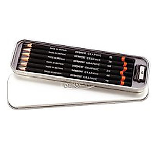 Derwent Graphic Pencils, Includes Tin and Sharpener, Set of 6 (0700835) (1951727), Multi