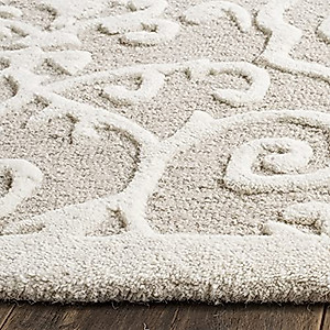 MARTHA STEWART by SAFAVIEH Collection 8' x 10' Fledgling MSR4324B Handmade Marais Scroll Wool Living Room Dining Bedroom Area Rug