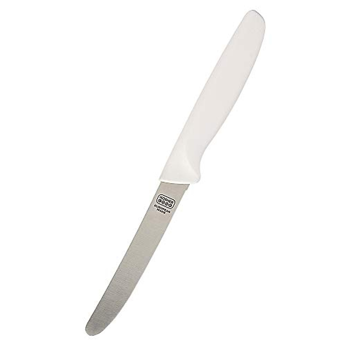 The Kosher Cook White Kitchen Knife – 4.5” Steak and Vegetable Knife - Razor Sharp Curved Tip, Straight Edge - Color Coded Kitchen Tools