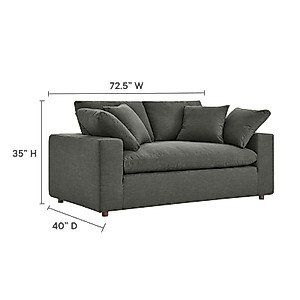 Modway EEI-4859-GRY Commix Down Filled Overstuffed Loveseat, Gray