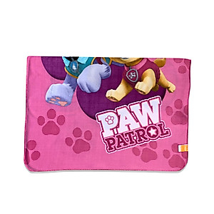 Paw Patrol Girl Skye with Doggy Prints and Stars Polar Fleece Throw Blankets