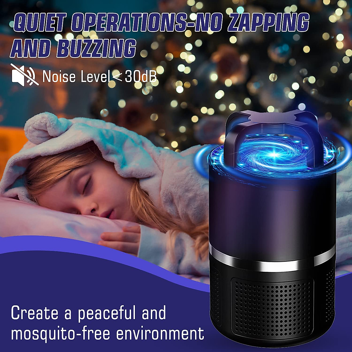 PUBAMALL Indoor Insect Trap, Bug Zapper Indoor, Catcher & Killer for Mosquitos, Gnats, Moths, Fruit Flies, Fruit Fly Traps for Home - Fly Traps Indoor with Suction 02, Black