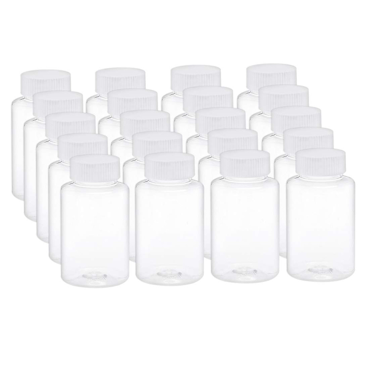 uxcell 5 oz/150ml Plastic Lab Chemical Reagent Bottle Wide Mouth Liquid/Solid Storage Container Clear Bottles w Tamper Evident Caps 20pcs