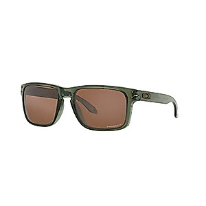 Oakley Men's OO9102 Holbrook Square Sunglasses, Olive Ink/Prizm Tungsten Polarized, 57 mm