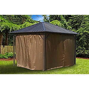 Gazebo Privacy Curtains Screen 4-Panels Universal Replacement for Patio, Outdoor Canopy, Garden and Backyard (Only Curtains) (12'x12')