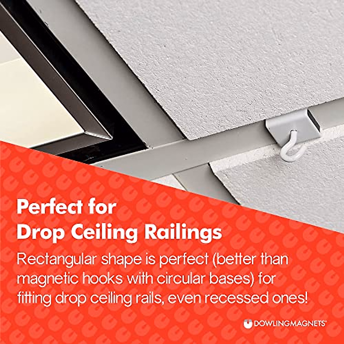 Dowling Magnets Ceramic Magnetic Hooks (1 inch Long x .88 inch Wide), Set of 5 , White