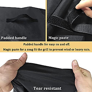 STARTWO Offset Smoker Cover,Waterproof Longhorn Grill Cover,Windproof BBQ Cover,UV Protecting Longhorn Smoker Cover for Oklahoma Joe's and Rivergrille Rustler Vertical,43LX29WX67H inches