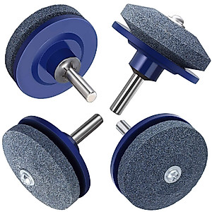 4 PCS Lawn Mower Blade Sharpener Universal Multi-Sharp Rotary Lawnmower Sharpen for Power Drill Hand Drill and Lawn Mower Blade Balancer
