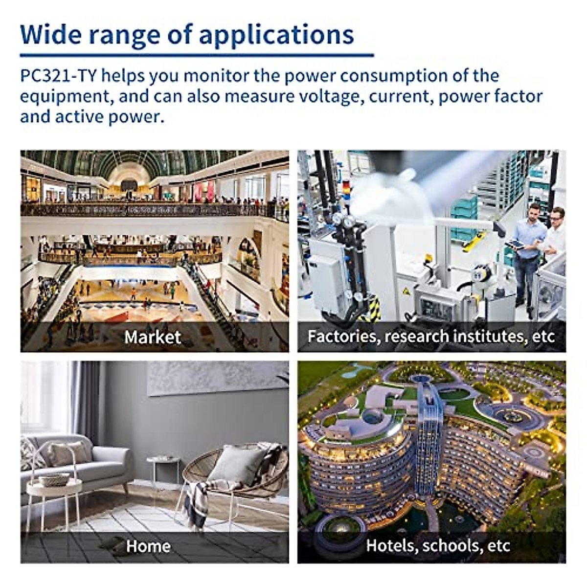 OWON WiFi 3-Phase Clamp Meter, Smart Home Energy Monitor with 3 300A Circuit Level Sensors | Real Time Electricity Monitor/Meter/Net Metering