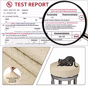 BUYUE 4 Pcs Bar Stool Covers, Luxury Fabric Dia.16-18" Round Stretchy Crease-Resistant Washable Jacquard Dustproof Stool Seat Slipcover, L-Beige-Set of 4