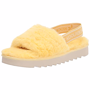 Koolaburra by UGG Unisex-Child K FUZZ'N Sandal, Pale Banana, 2 Little Kid