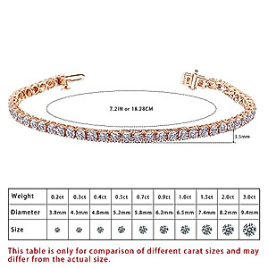 Beyond Brilliance 1.00 Carat Round Natural Diamond Bracelets for Women | Rose Gold-plated Sterling Silver Tennis Bracelet | Fine Jewelry for Her | Timeless Design | Gift Box Included