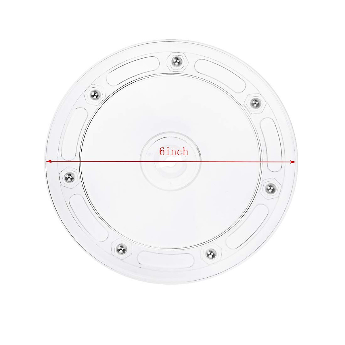 Quluxe 6 Inch Lazy Susan, White Turntable Base, Acrylic Revolving Display Storage Tray for Spice Rack Table Cake Kitchen Pantry Decorating