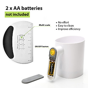 Erivibor Battery Operated Flour Sifter Electric Hand-held Flour Sieve with Dough Scraper Kitchen Baking Tool Powder Filter Food-grade Plastic Body and SS430 Filter Mesh, 4 Cup/1L Capacity, White