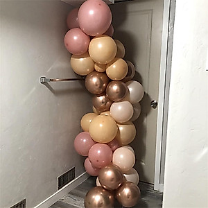 Nude Dusty Pink Balloons Set, 60Pcs 12 Inch Retro Blush Pink Apricot Helium Balloon with Beige White Champagne Gold Latex Neutral Balloons for Birthday Wedding Baby Bridal Shower Party Decorations