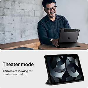 Spigen Ultra Hybrid Pro Designed for iPad Air 11 Inch Case (2024), 10.9 Inch 5th/4th Generation Case (2022/2020) with Transparent Back and Pencil Holder - Black