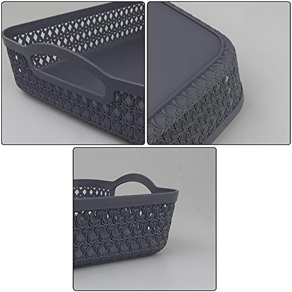 EudokkyNA A4 Storage Basket Tray, Plastic Office Storage Trays Set of 6