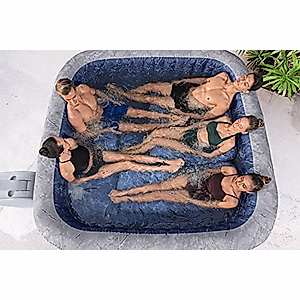 Bestway SaluSpa San Francisco HydroJet Pro Inflatable Hot Tub Spa | Large, Square Portable Hot Tub with Cover | Features Filtered Heated Water System and 180 Jets | Fits 5-7 People