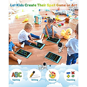 FLUESTON LCD Writing Tablet Doodle Board, Toys for 3 4 5 6 7 8 Year Old Girls Boys, Drawing Pad for Kids, 10 Inch Colorful Electronic Board Drawing Tablet Gifts for Toddler Educational Learning Travel