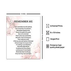 Memorial Remembrance Gift for Loved Ones - Encouragement Gift for Cat, Dog, Pet Owners - Sentimental Remember Me Wall Art, Room Decor, Home Decoration - 8x10 Floral Poster Photo Set UNFRAMED