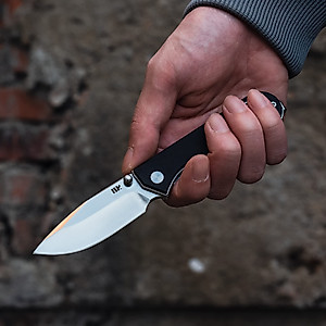 NUKNIVES S13 Kumpanter Small Folding Pocket Knife - 3 Inch D2 Folding knife and G10 EDC Pocket Knife with Clip - Pocket knives & Folding Knives for Men and Women - Black