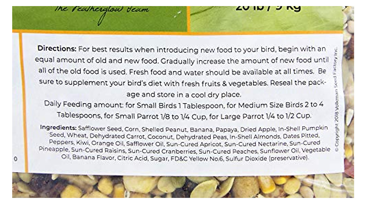 Volkman Seed Featherglow Parrot Treats - Healthy 4lb Mix
