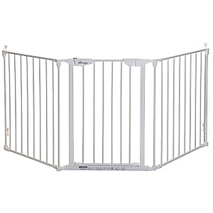 Dreambaby Newport Adapta Baby Gate - Use at Top or Bottom of Stairs - for Straight, Angled or Irregular Shaped Openings (White)