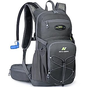 N NEVO RHINO Multipurpose Hydration Backpack with 3L Water Bladder, High Flow Bite Valve, Perfect Water Backpack 18L for Hiking, Cycling