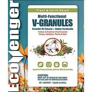 EcoVenger Multi-Purpose V-Granules 1.95LB Jug, Horticulture or Household Use for Indoor & Outdoor Protection Against Insects and Rodents, Improves Soil & Promotes Rooting, 100% Natural, Safe for Kids