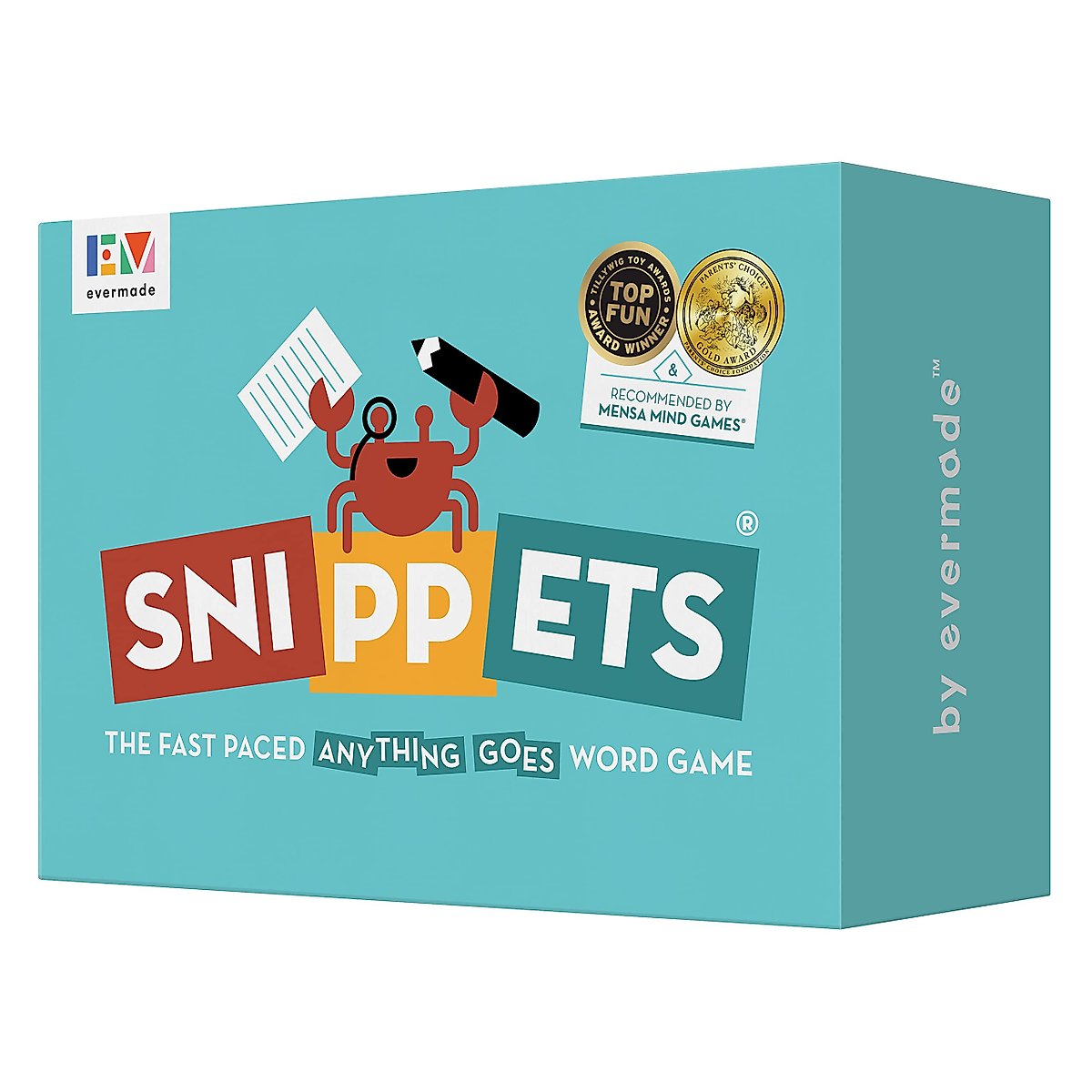 Evermade Snippets - The Fast Paced, Anything Goes Word Game | Award-Winning Family Board Game | Mensa-Recommended with a Unique Anything Goes Rule | Ages 10 and Up