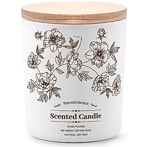 Deluxe Scented Candle for Women & Men, Vanilla Coconut Soy Wax Candle, 8 Oz Jar Candle for Home, Scented-60 Hour Long Lasting Burning, Suitable Present for Thanksgiving, Christmas & Birthday