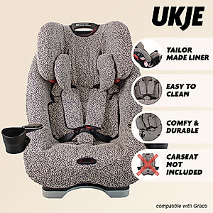 UKJE Protective Car Seat Cover - Compatible with Graco Slimfit 3-in-1 Convertible Car Seat, Slim Fit Car Seat, Car Seat Liner, Car Seat Protector, Convertible & Comfortable Seat Cotton Cover - Leopard