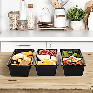 MOQRUAO 50 Packs 17oz Meal Prep Containers,Disposable Plastic Bento Boxes with 3 Compartments Food Containers Snack,Dessert,Travel Lunch Boxes for Office,Picnic