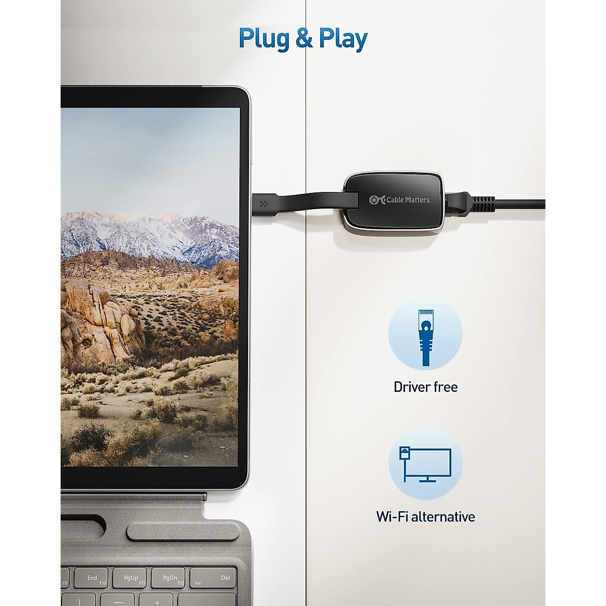 Cable Matters USB C to Ethernet Adapter Gigabit, Compact 1Gbps Thunderbolt 4 to Ethernet Adapter - Thunderbolt 4, USB4 Compatible for MacBook Pro, iPhone 16/15 Pro Max Plus, iPad Pro, XPS