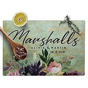 Personalized Cutting Board - 12 Designs, Glass Cutting Board - Wedding Gifts for Couples, Housewarming Gifts, Gift for Parents and Grandma, Kitchen Sign - Large Rectangle