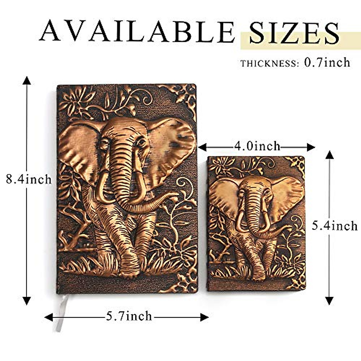 Leather Journal Writing Notebook - Antique Handmade Leather Daily Notepad Sketchbook, Elephant Gift For Men & Women, Travel Diary & Notebooks to Write in (Red, A6)