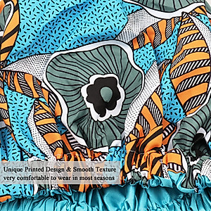 4 Packs Satin Bonnet for Women Silk Bonnet Sleep Cap African Print Head Scarf Head Wrap for Long Curly Natural Hair Braids Hat Large Soft Night Sleeping Cap Head Cover