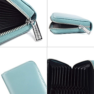 CILLA RFID Blocking 36 Credit Card Holders Women Wallet Zip Around Accordion Checkbook Wallet Large Capacity Genuine Leather Purse