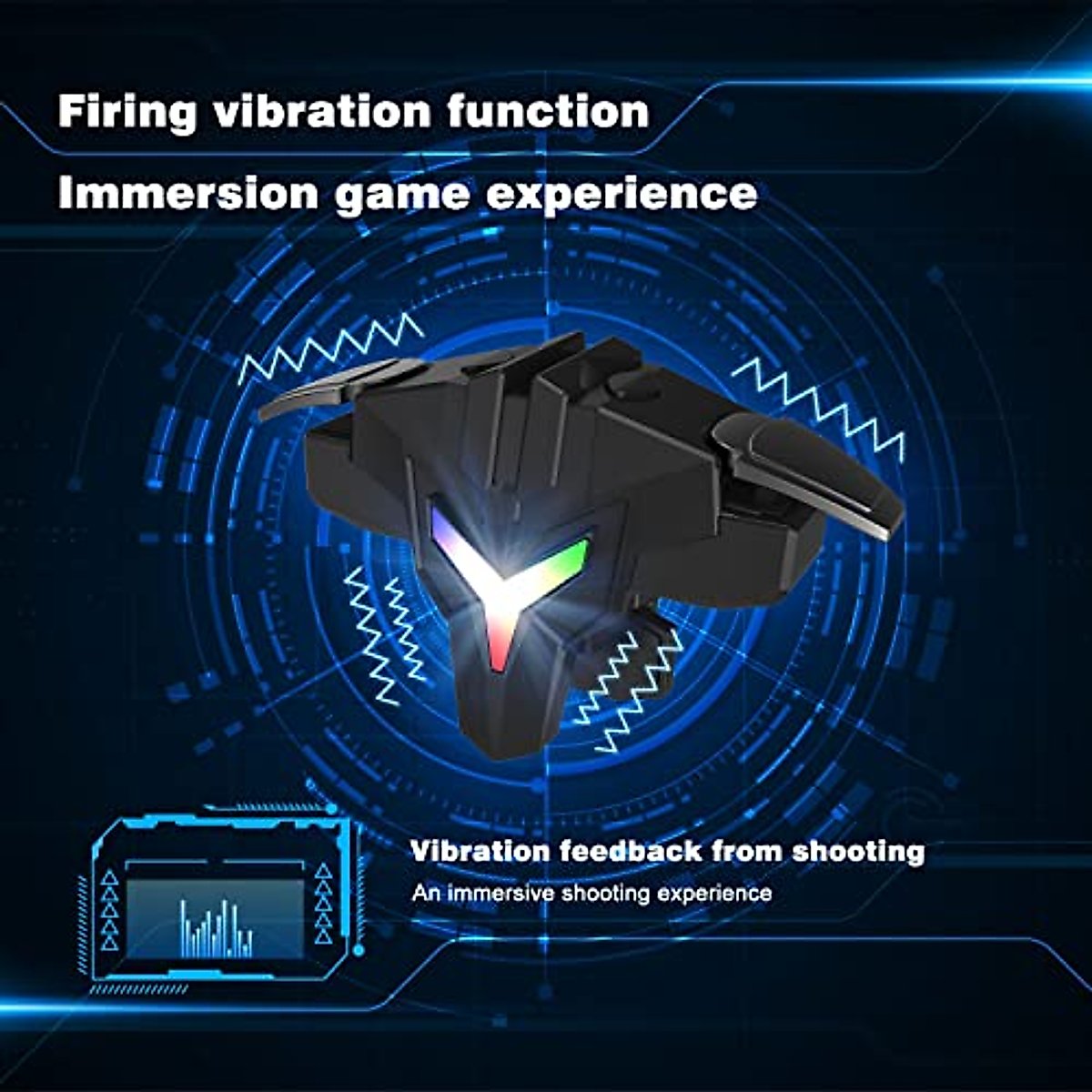 Mobile Gaming Trigger, Physically Mapped Automatic Continuous Click Game Trigger, PUBG Mobile Controller, RGB Light Alloy Button Zero Latency, for PUBG/Fortnite/COD/NEW STATE Mobile Game