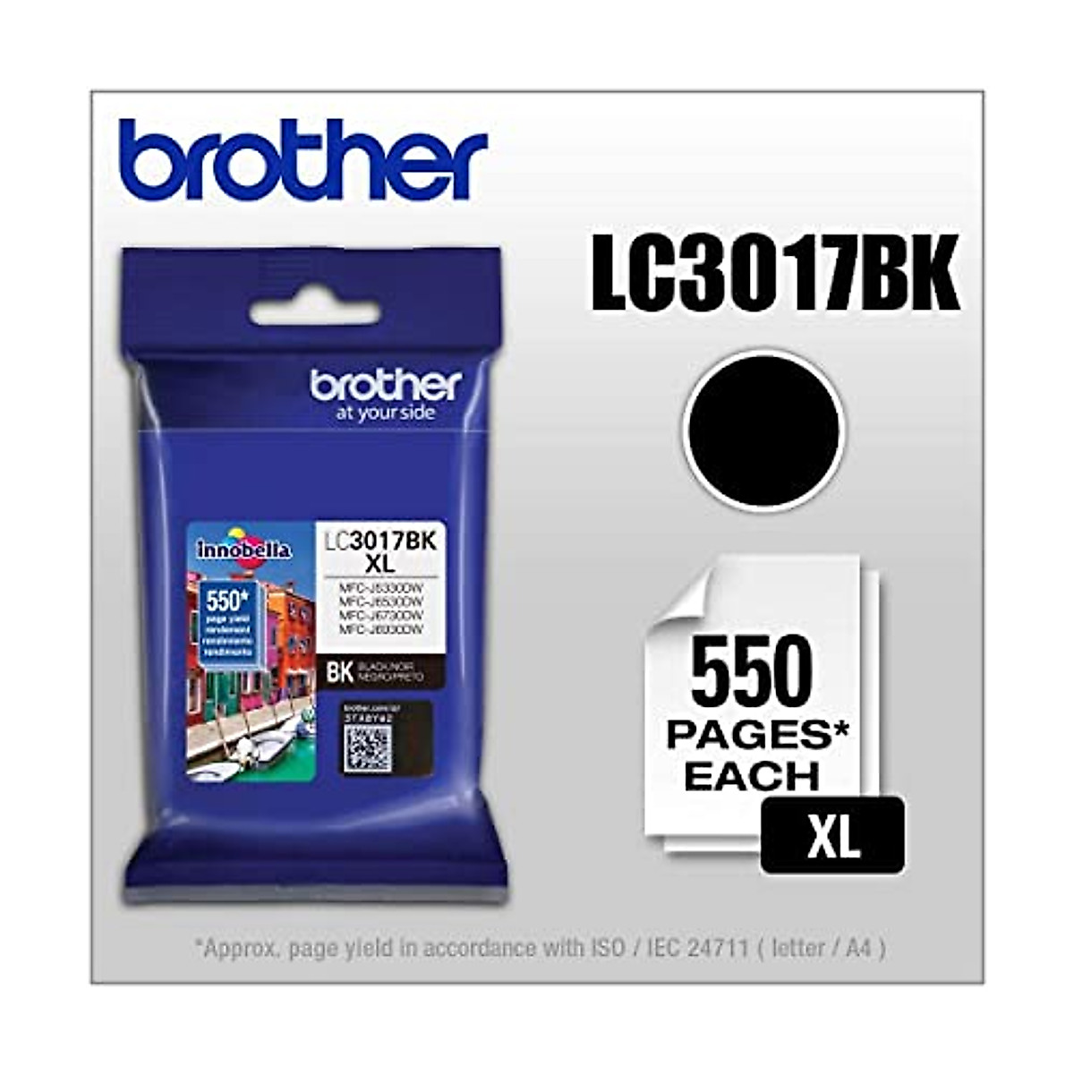 Brother Printer LC30172PK High Yield XL Black Ink Cartridge-2 Pack