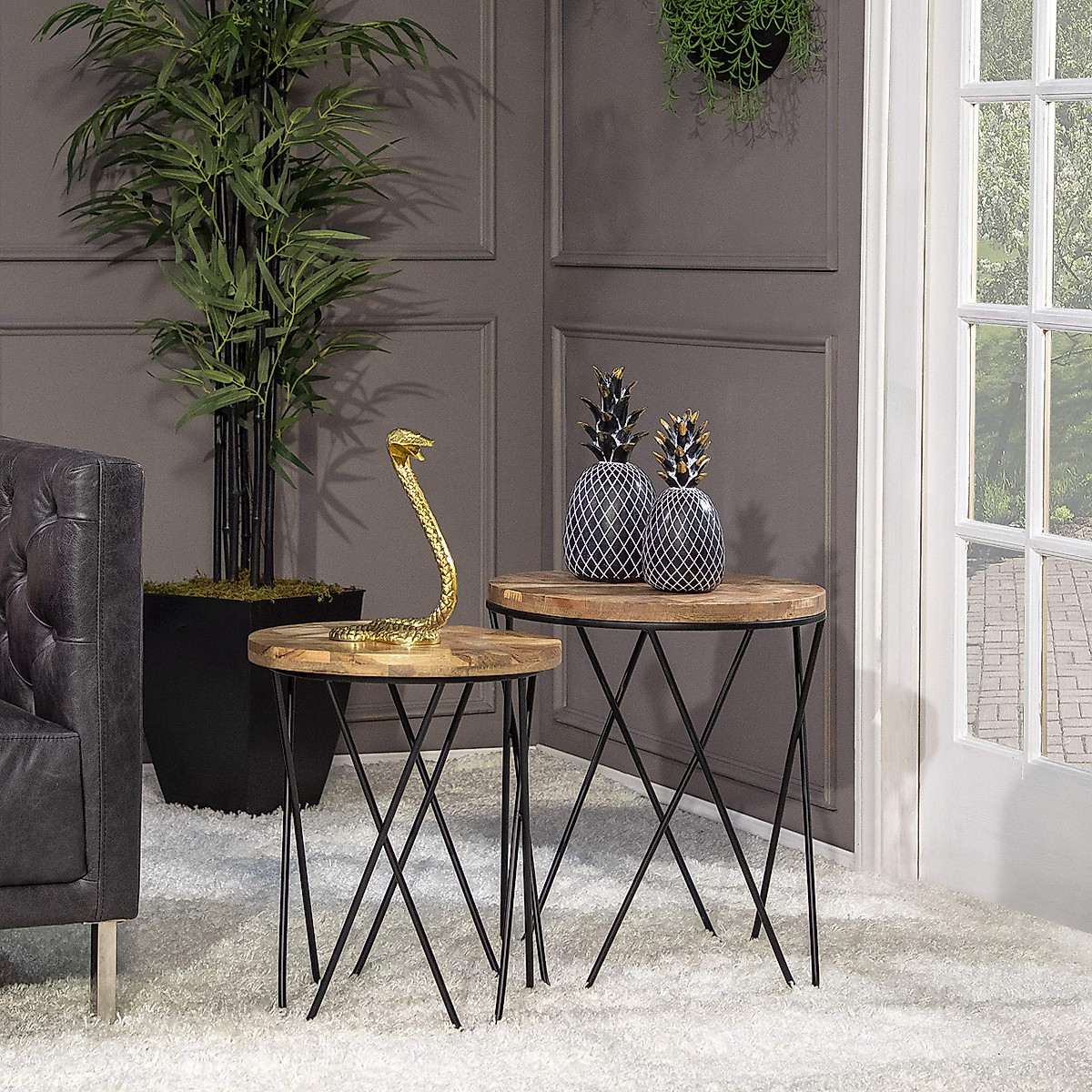 Sagebrook Home 10" Metal Snake Sculpture in Gold - Decorative Aluminum Statue for Creative Contemporary Home or Office Decor or Gift Idea